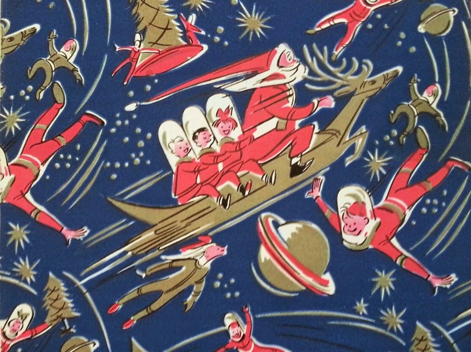 Check The Cool Wax: A Very Cool Space Santa Christmas Pattern