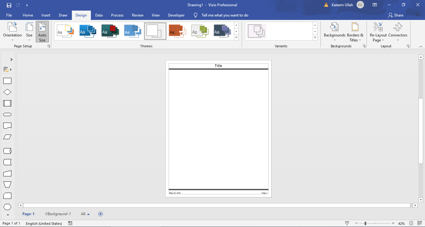 How to change Border and Title in Microsoft Visio?