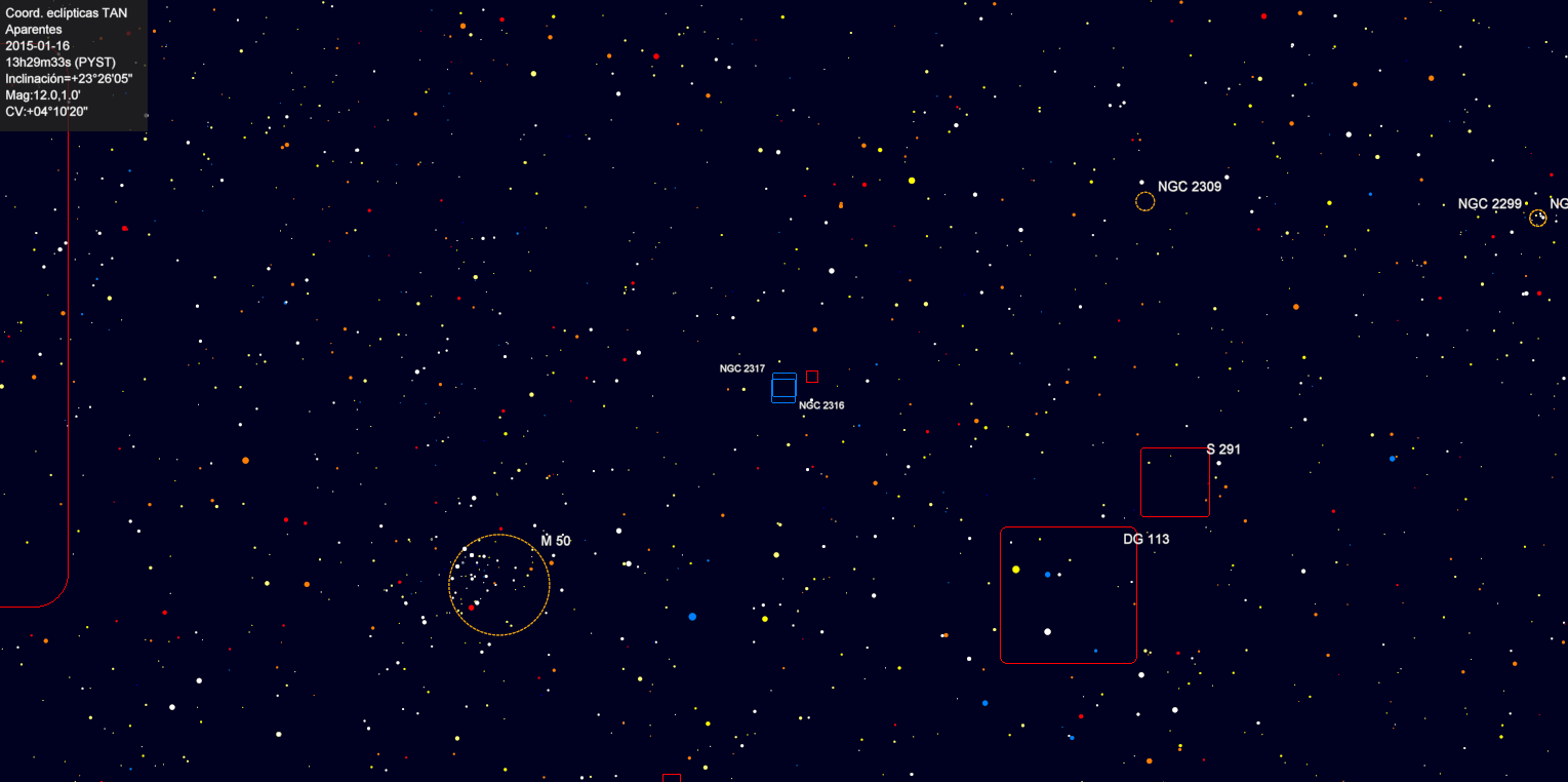 Firmamento Austral: NGC 2316 Nebulosa de emisión en unicornio