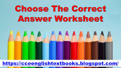 Choose The Correct Answer Worksheet |Online English Grammar Lessons