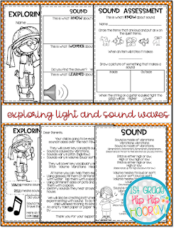 1st Grade Hip Hip Hooray!: NGSS...Exploring Light and Sound Waves