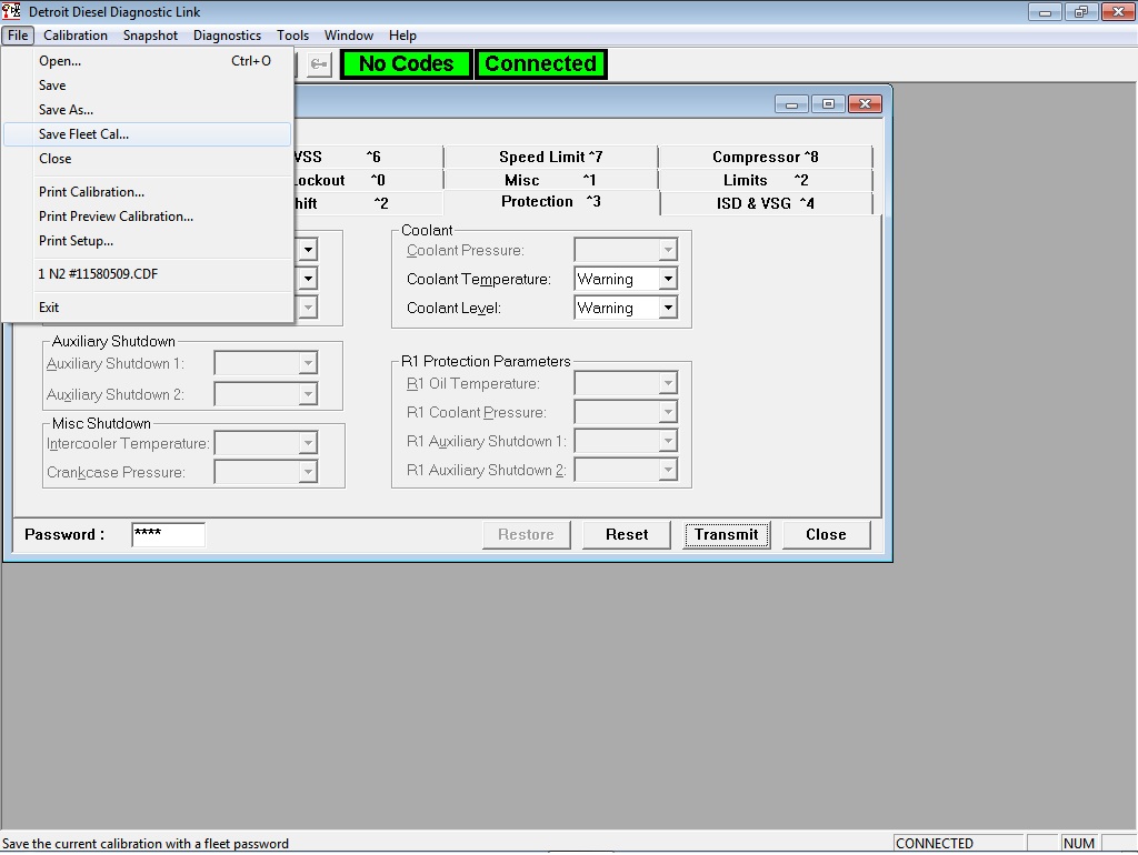 Retrieve and Save Fleet Calibration for DETROIT Engine (DDEC) using ...