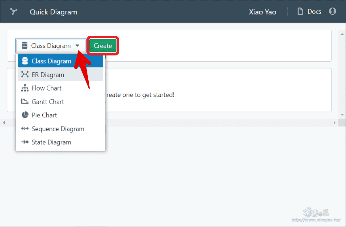 Quick Diagram 快速產生圖表、流程圖，修改文字儲存 PNG、SVG 圖檔(免費/需登入)