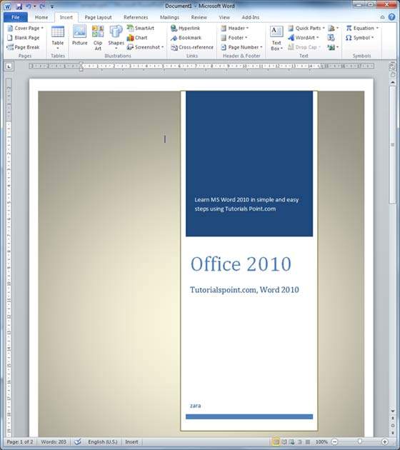 Adding A Cover Page In Word 2010 Sample Letter adding-a-cover-page-in-word-2010-sample-letter