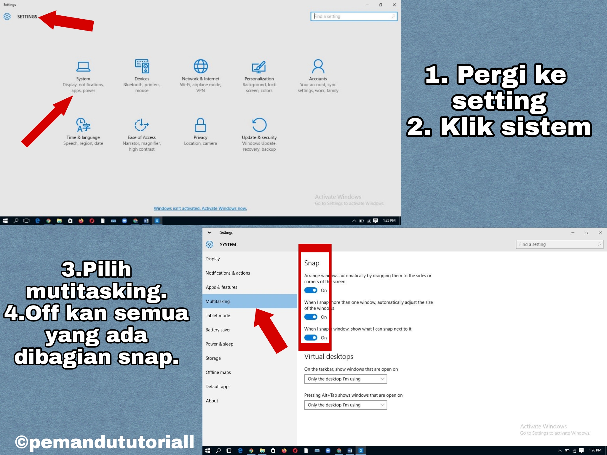 Cara cepat belah layar (Split Screen) windows 10 di laptop atau PC ...