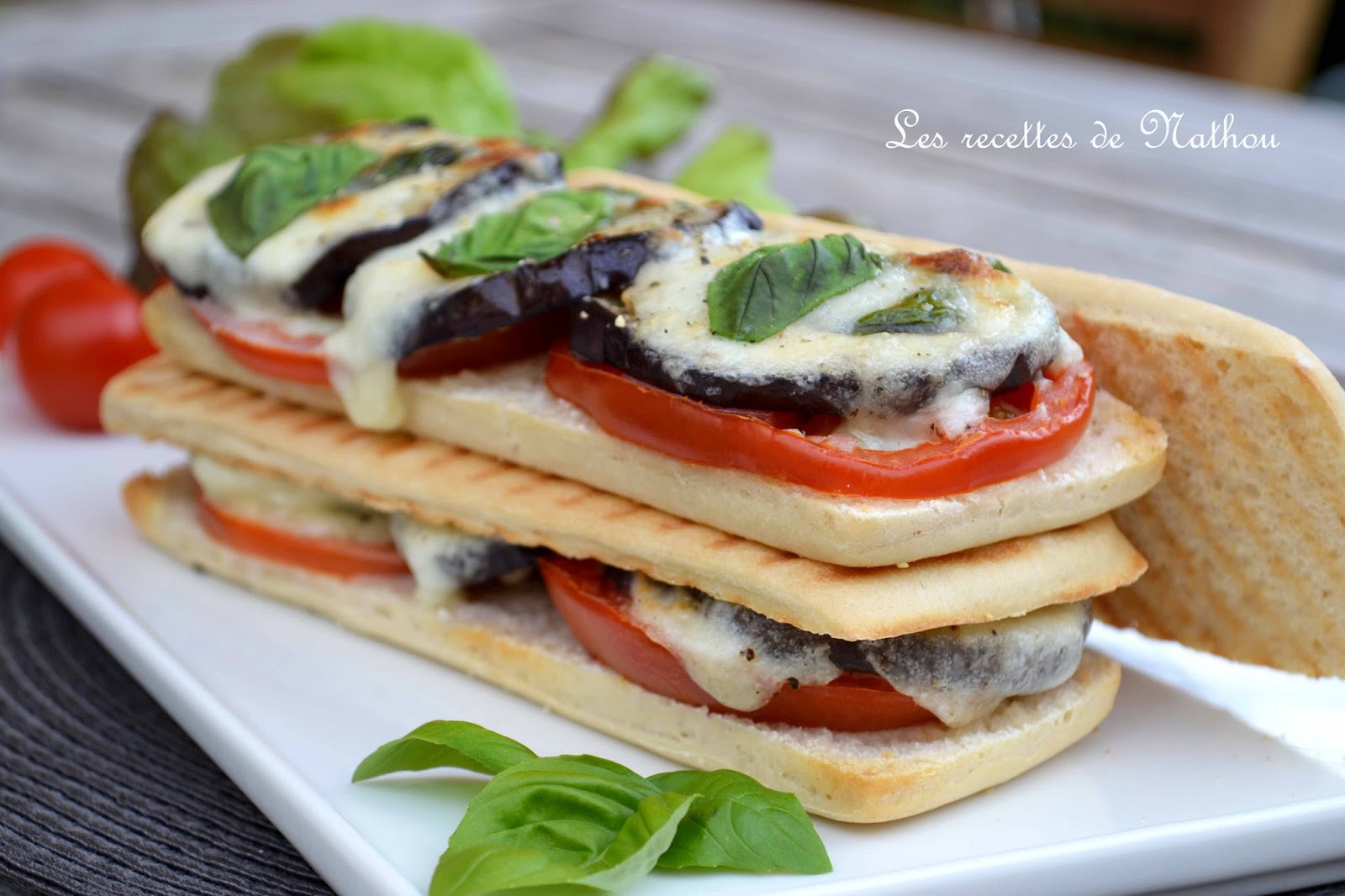 Ma cuisine au fil de mes idées...: Panini aux aubergines, tomates et ...