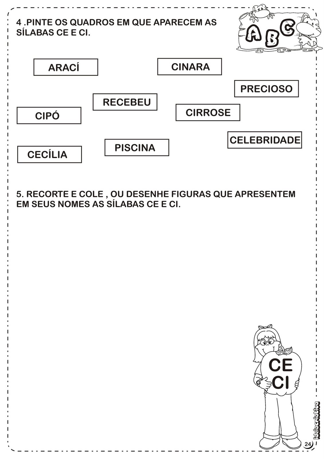 Atividades Com a Letra C Atividade Letra C Música Cocoricó Atividade ...