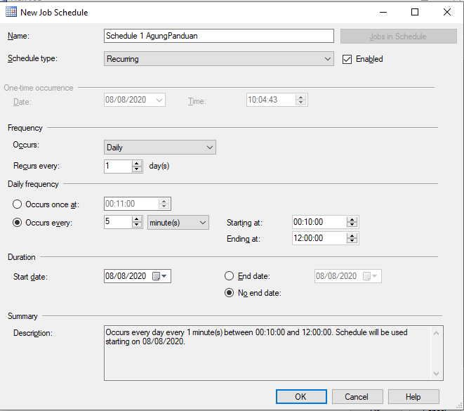 Job Schedule Pada SQL Server Dengan SSMS dan Query - AGUNG TUTORIAL
