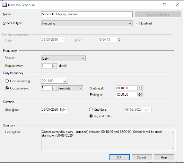 Job Schedule Pada SQL Server Dengan SSMS dan Query - AGUNG TUTORIAL
