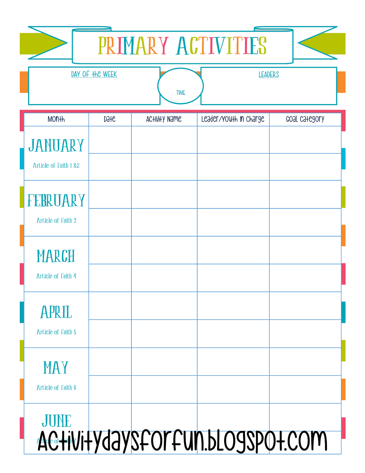 Primary Activity Ideas: Primary Activities Kit
