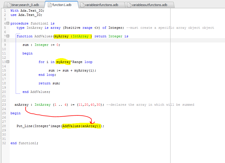 Progress of Learning ADA Programming: Methods/Functions and the Classic Binary Search