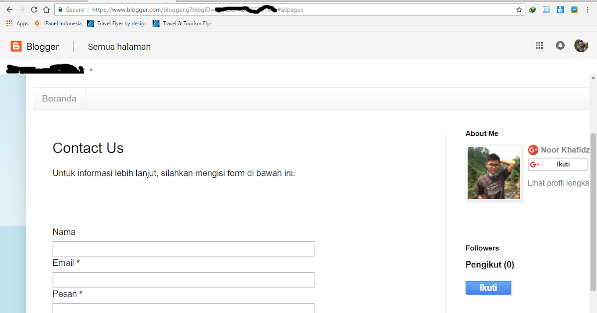 Cara Membuat Halaman Contact Us Sederhana di Blogger - Mas Noor
