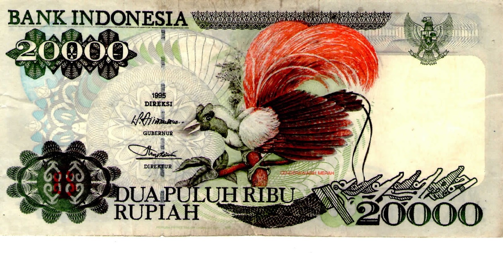 CILEGON ANTIK: Uang Kertas Pecahan : 20.000 Rupiah - Tahun 1995 Gambar ...