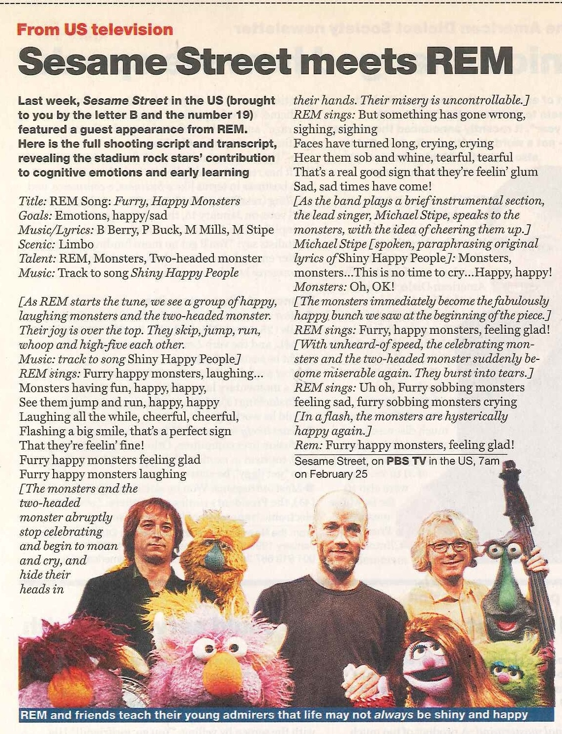 R.E.M. Sesame Street (Guardian Guide)