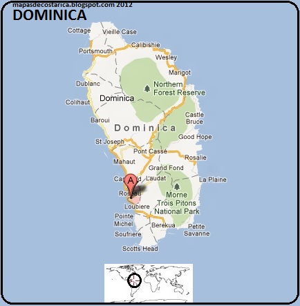 MAPAS DE: DOMINICA, El Caribe