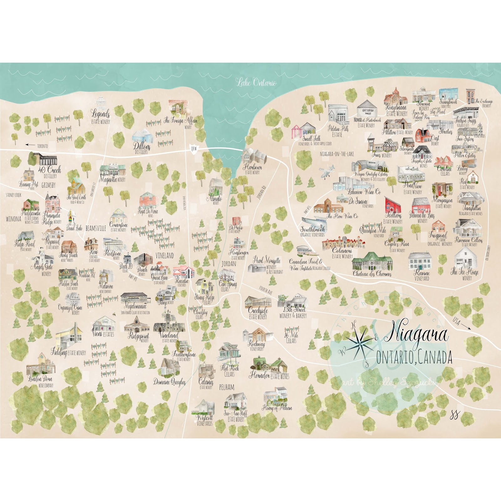 The Charming Place: Niagara Ontario Winery Map