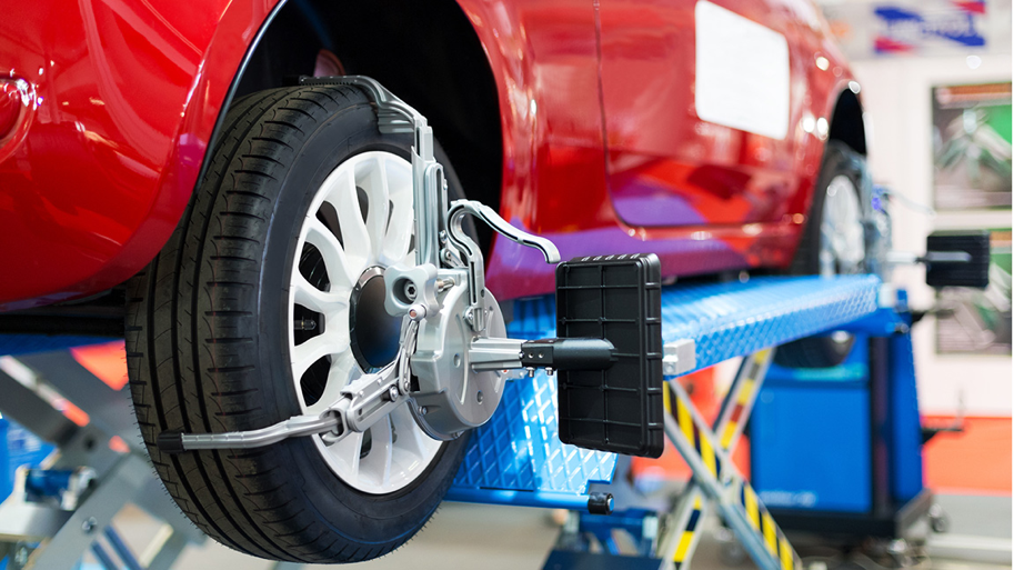 Central Point MOT: Wheel alignment: Camber, toe and caster angles.