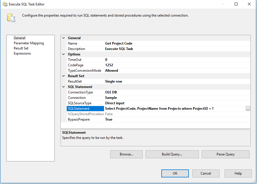 Developer Points: SSIS - Set variable in SQL task with Single Row and ...