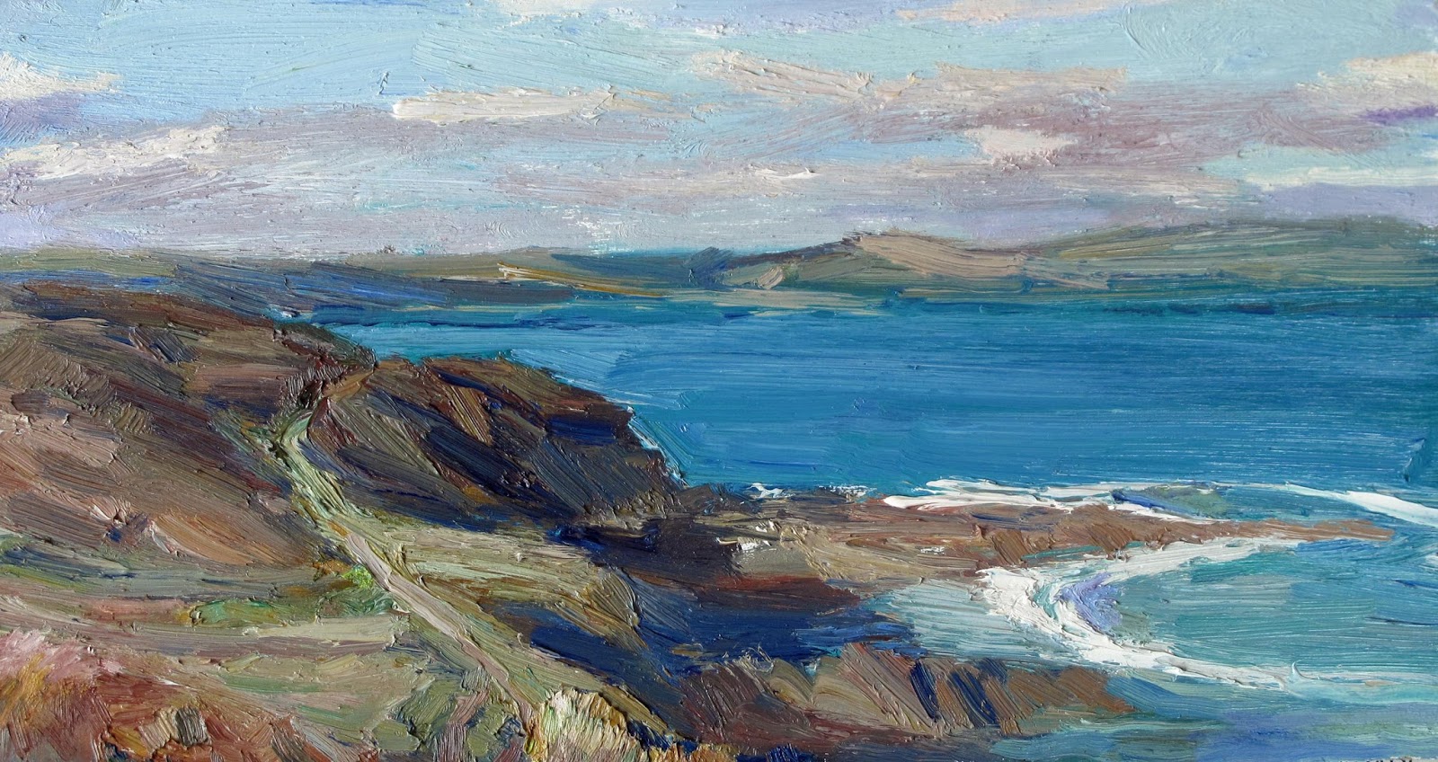 Neil Bolton Paintings: Coast path to Portscatho, Cornwall