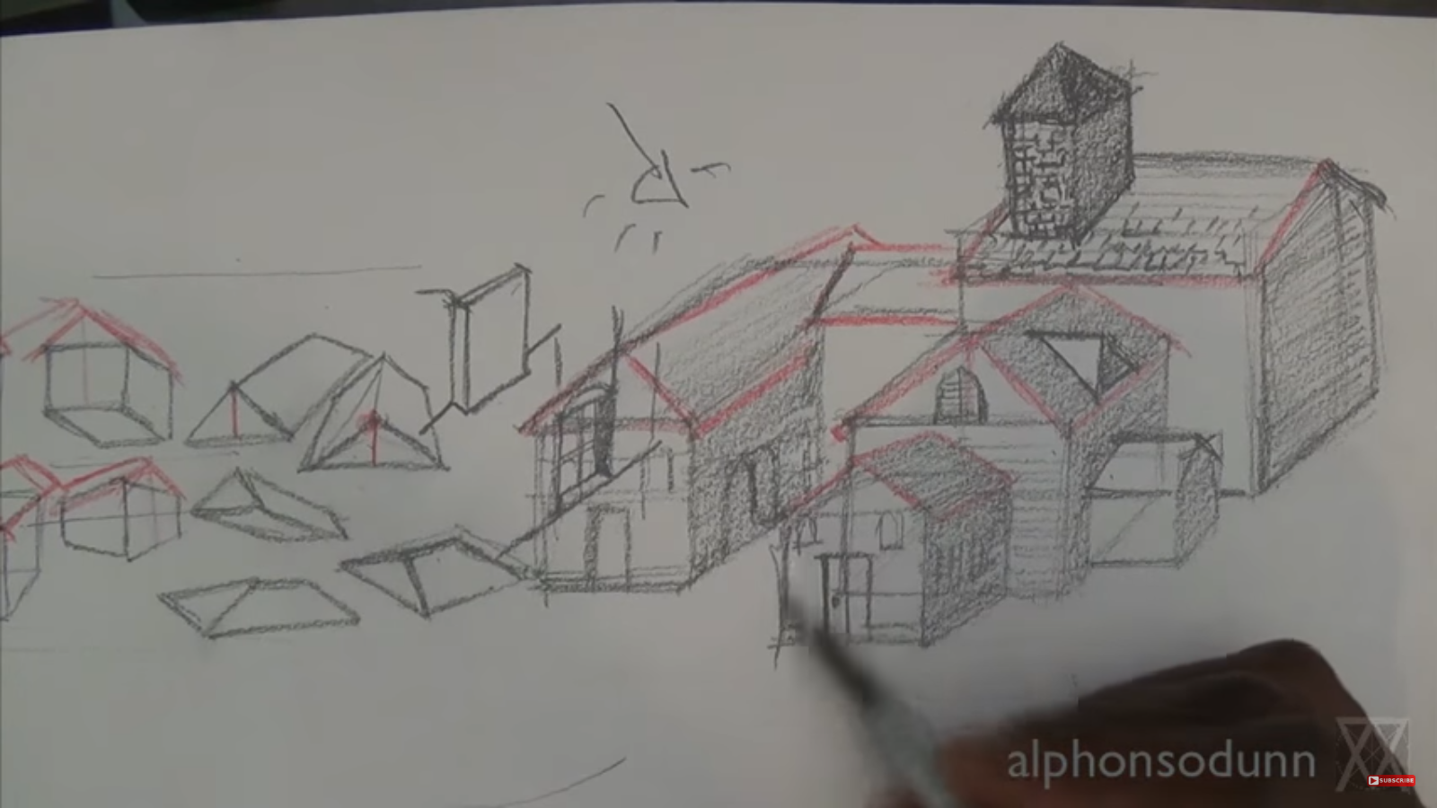 How to draw a house with basic shapes by Alphonso Dunn