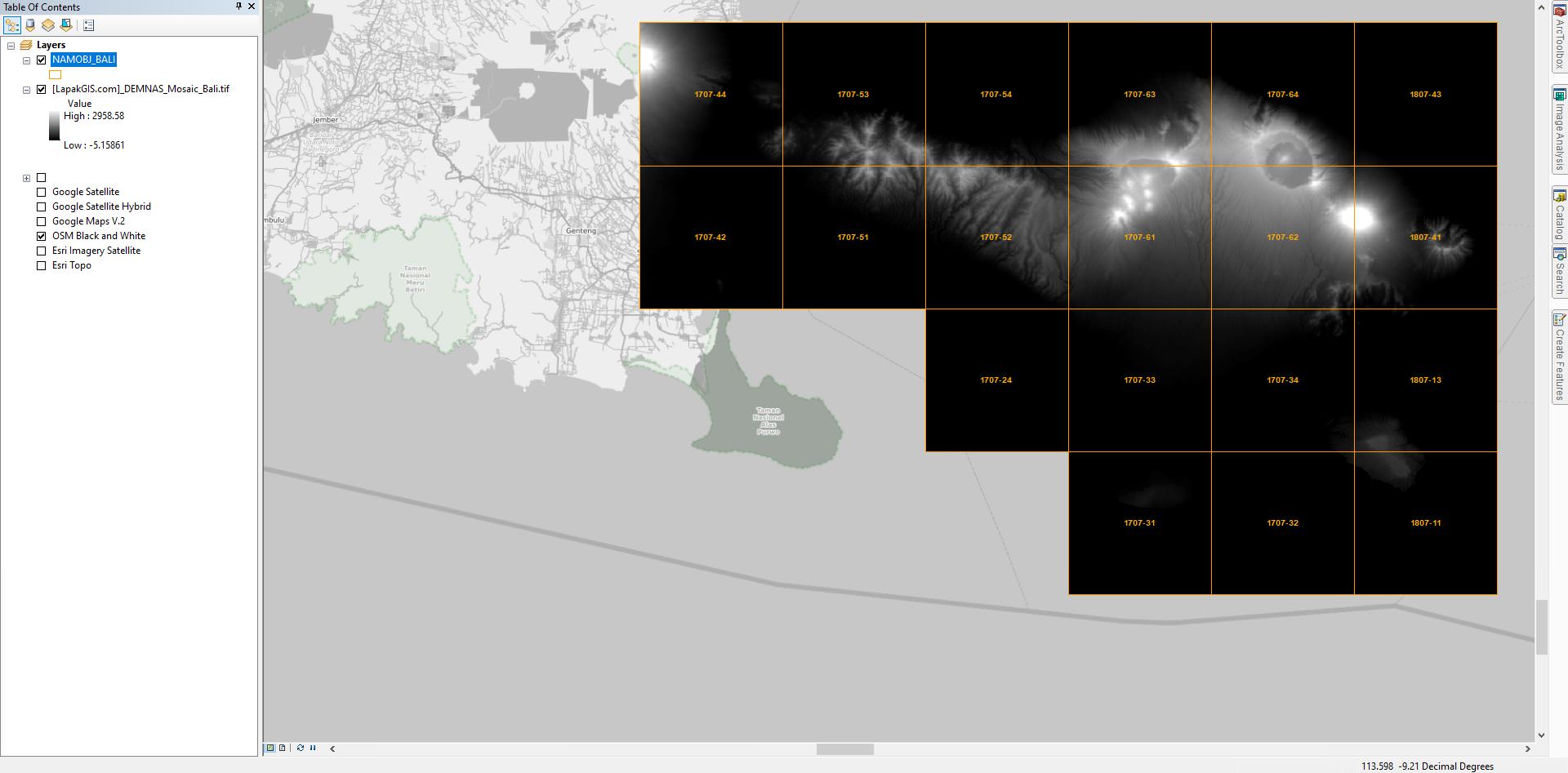 DEM Nasional (DEMNAS) Provinsi Bali Terbaru - Lapak GIS