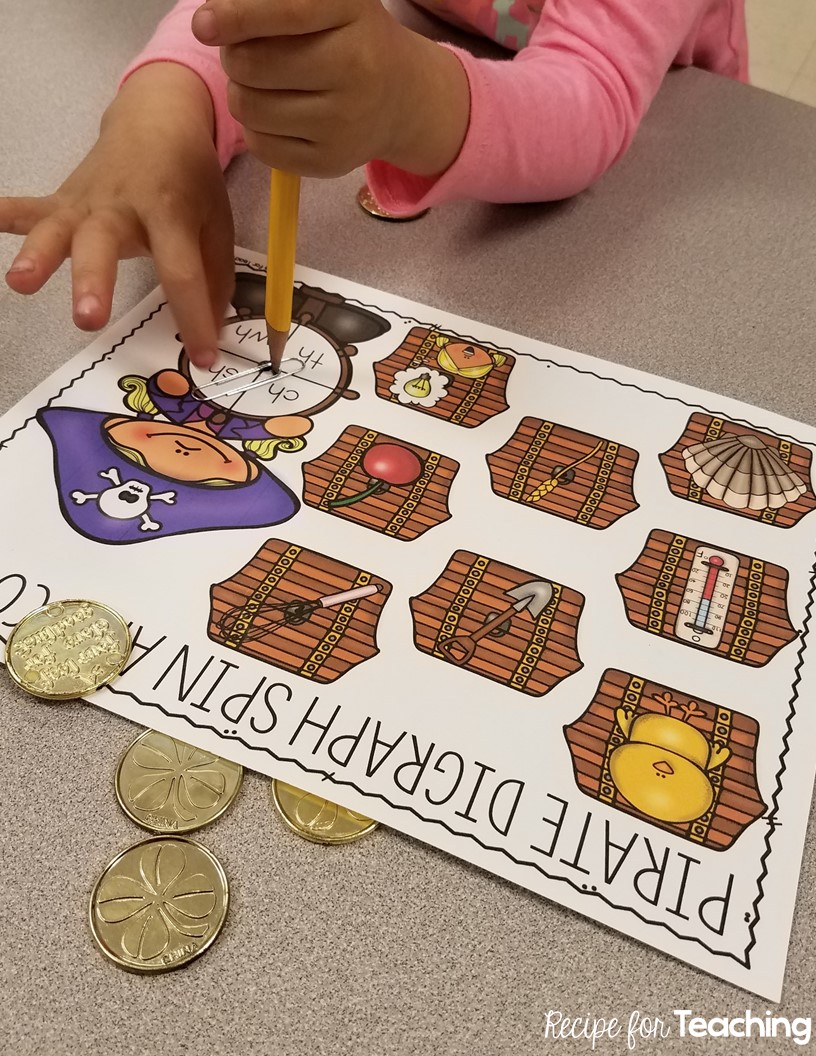 Pirate Digraph Spin and Cover - Recipe for Teaching