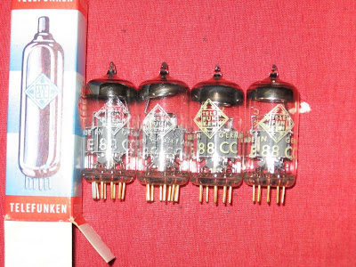 Vacuum tubes audio: Telefunken E88CC,Amperex 6DJ8(ECC88),Tesla E88CC