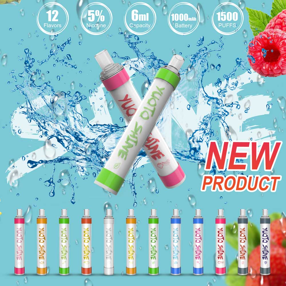 Alex Vape ECIGS: Yuoto Shine Disposable Kit 1500 Puffs LED Light Vape Bar