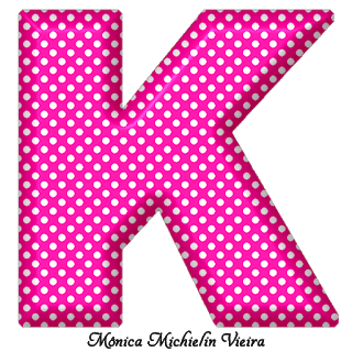 Abecedario Fucsia con Lunares Blancos. Fucsia Alphabet with Polka Dots ...