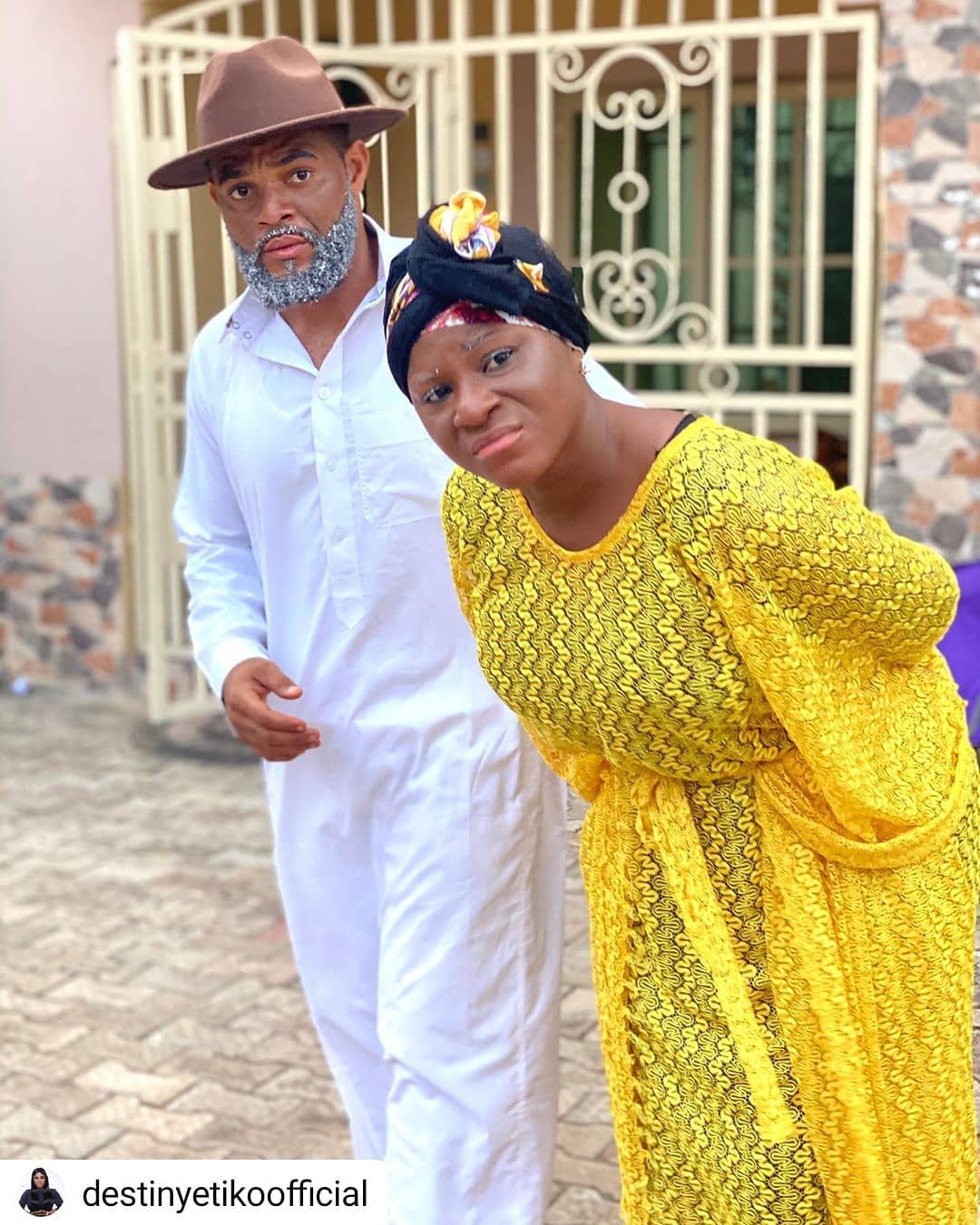 Stephen Flashboy and Destiny Etiko On Set Of 'Nkasi My Son'