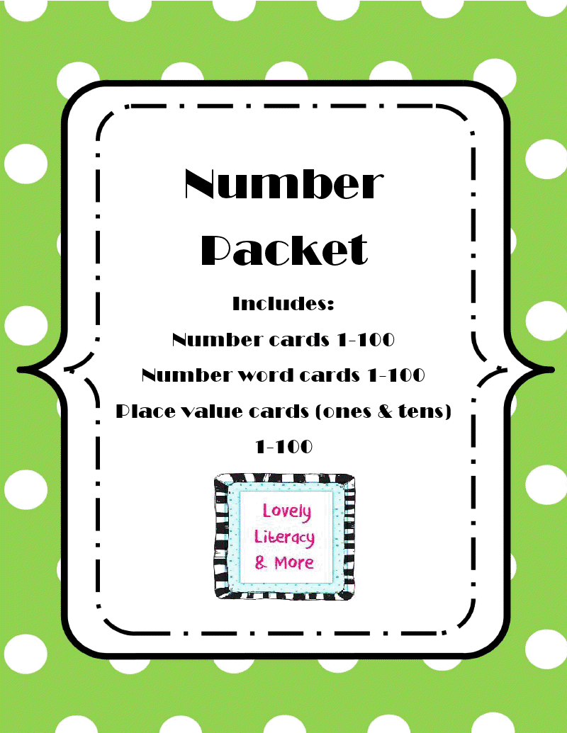 Lovely Literacy & More: Lime Green Polka Dot Number Cards