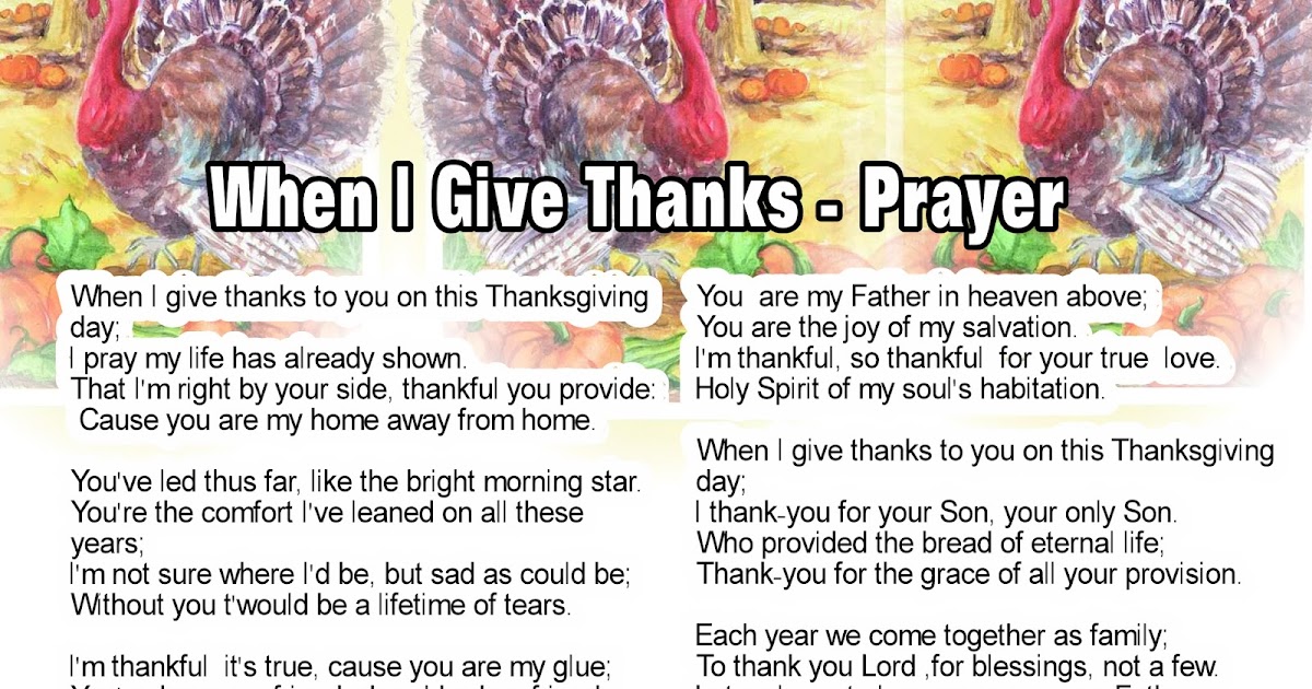 Harvest Blessing In My Treasure Box: When I Give Thanks - Prayer
