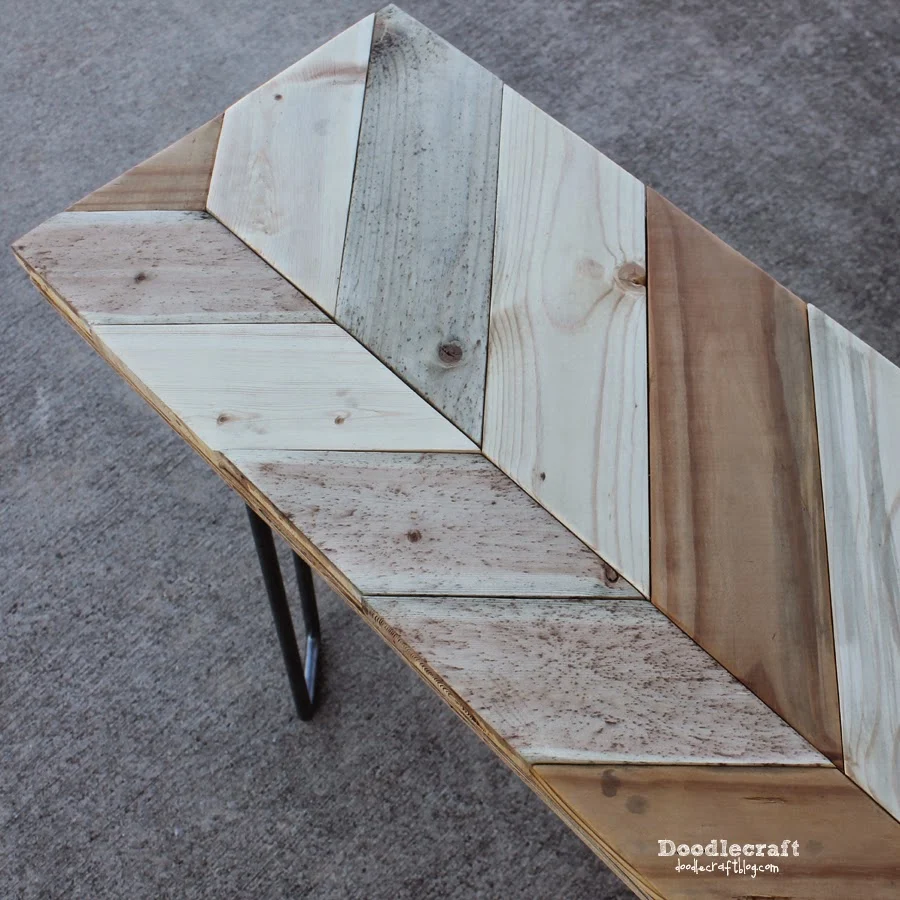 Chevron Bench with Hairpin Legs!!!!!!!