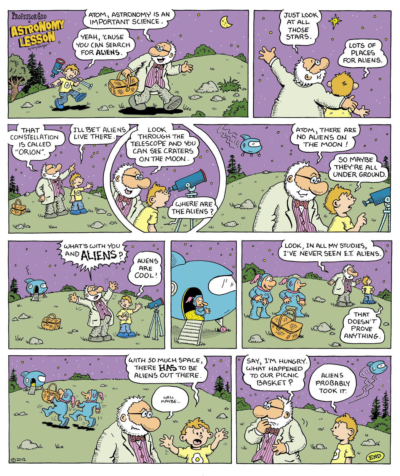 Welcome to Bright Side Up web comics.: Professor Geo: Astronomy