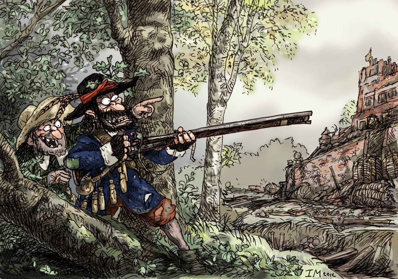 iron mitten: The Poisoned Shot, Brampton Bryan Castle, 1643