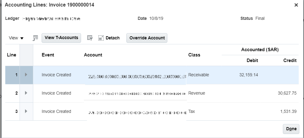 HSRoracentre: how to see accounting entries of oracle receivables ...