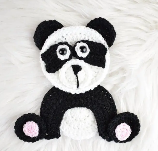 PATRON GRATIS APLIQUE OSO PANDA DE CROCHET 14215
