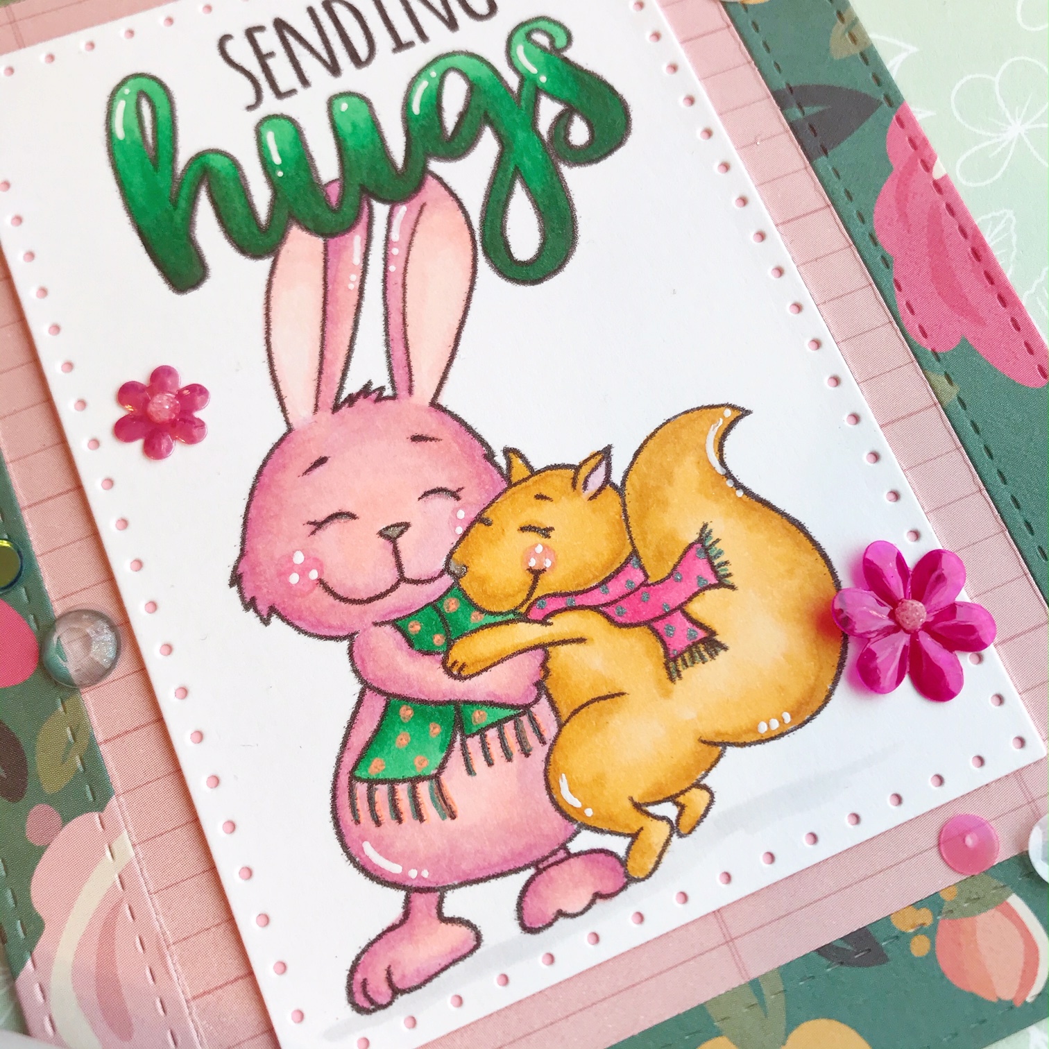 Gerda Steiner Designs, LLC: Sending Hugs Card by Karla