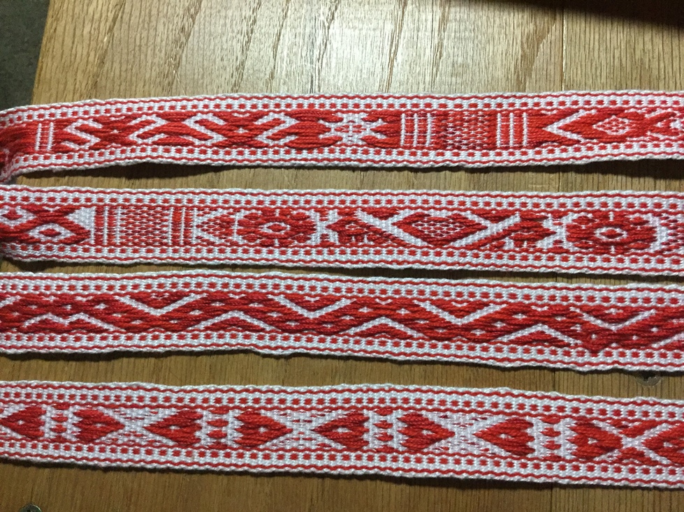 WEAVING FOR FUN: Inkle Weaving Red/White Sampler