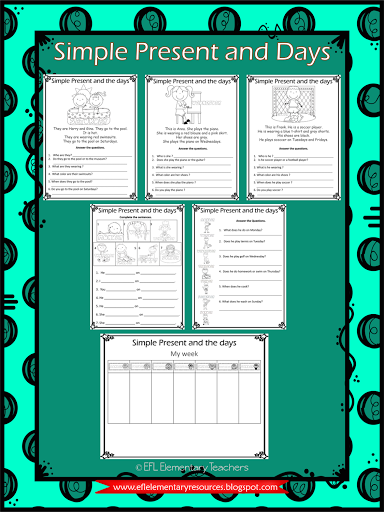 EFL Elementary Teachers: Simple Present Tense and the Days of the Week