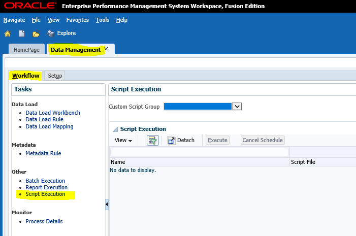 FDMEE: System Maintenance Tasks: Maintain Process Tables | EPM Zones