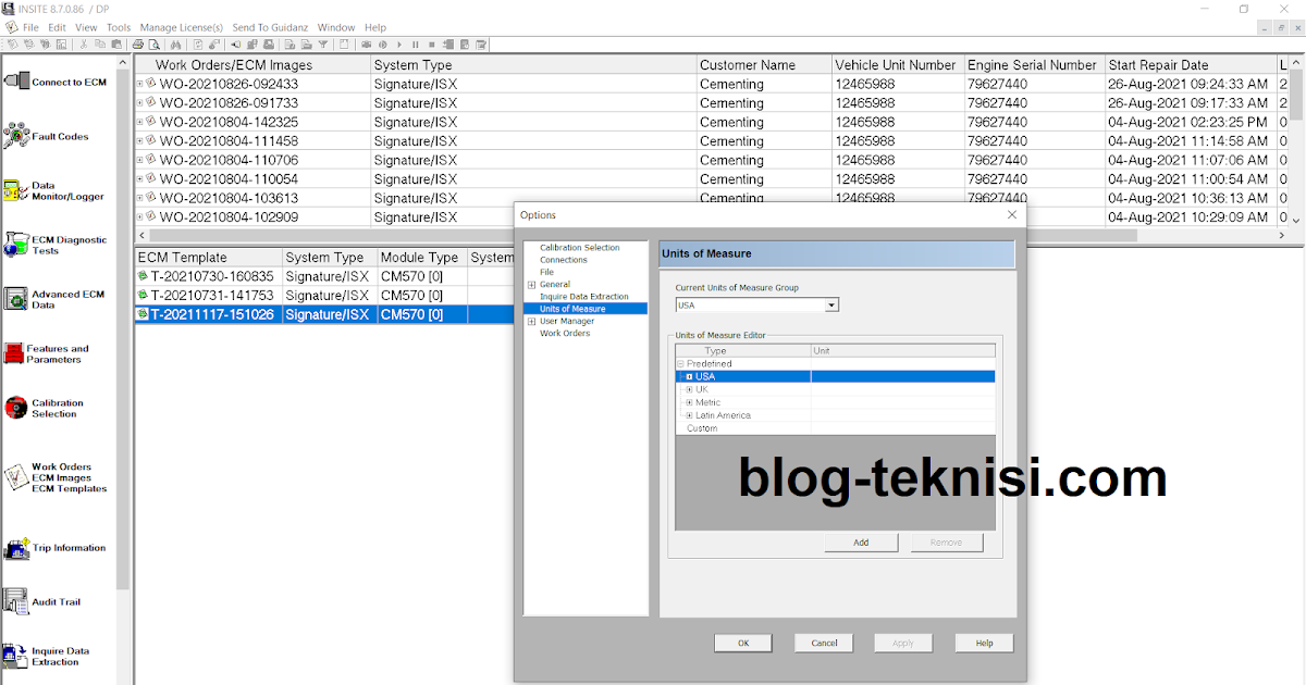 Change Units of Measure on Cummins INSITE Software (CUMMINS Engines ...