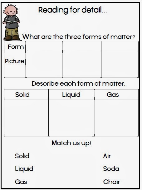 1st Grade Hip Hip Hooray!: Matter Experiment