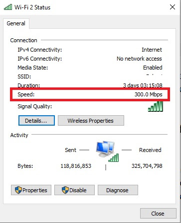 Knowledge Area: Windows Check Ethernet Port Speed