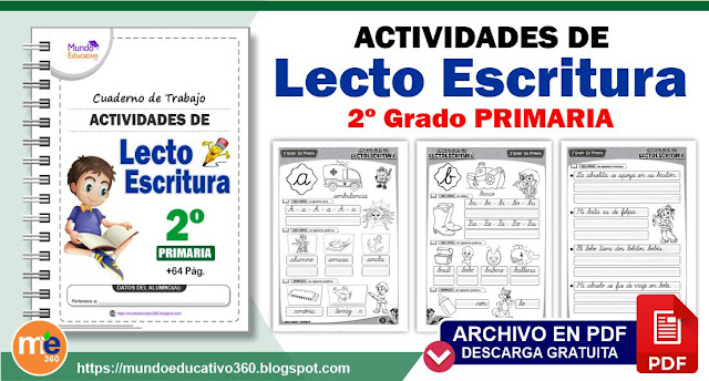 Cuaderno de Trabajo con Actividades de LECTO ESCRITURA 2º Primaria