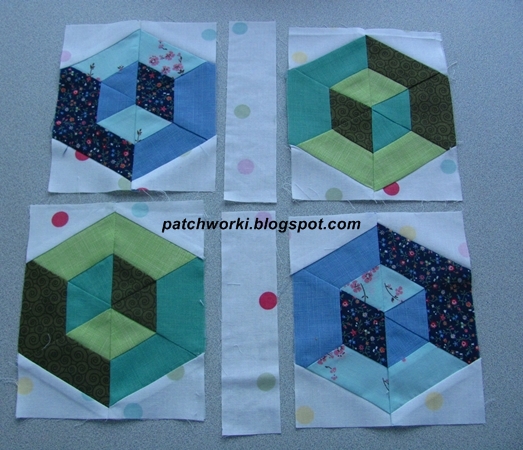 Patchworkowe wariacje: Patchwork 3D – Honeycomb Waffle - tutorial