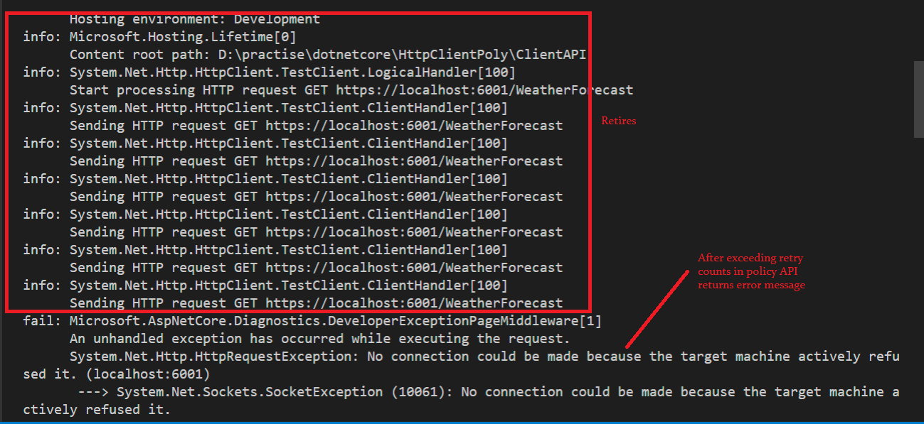 .Net5 HttpClient Retry Policy And Circuit Breaker Policy