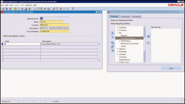 Oracle Applications: Oracle R12 Account Payables Screen Shots