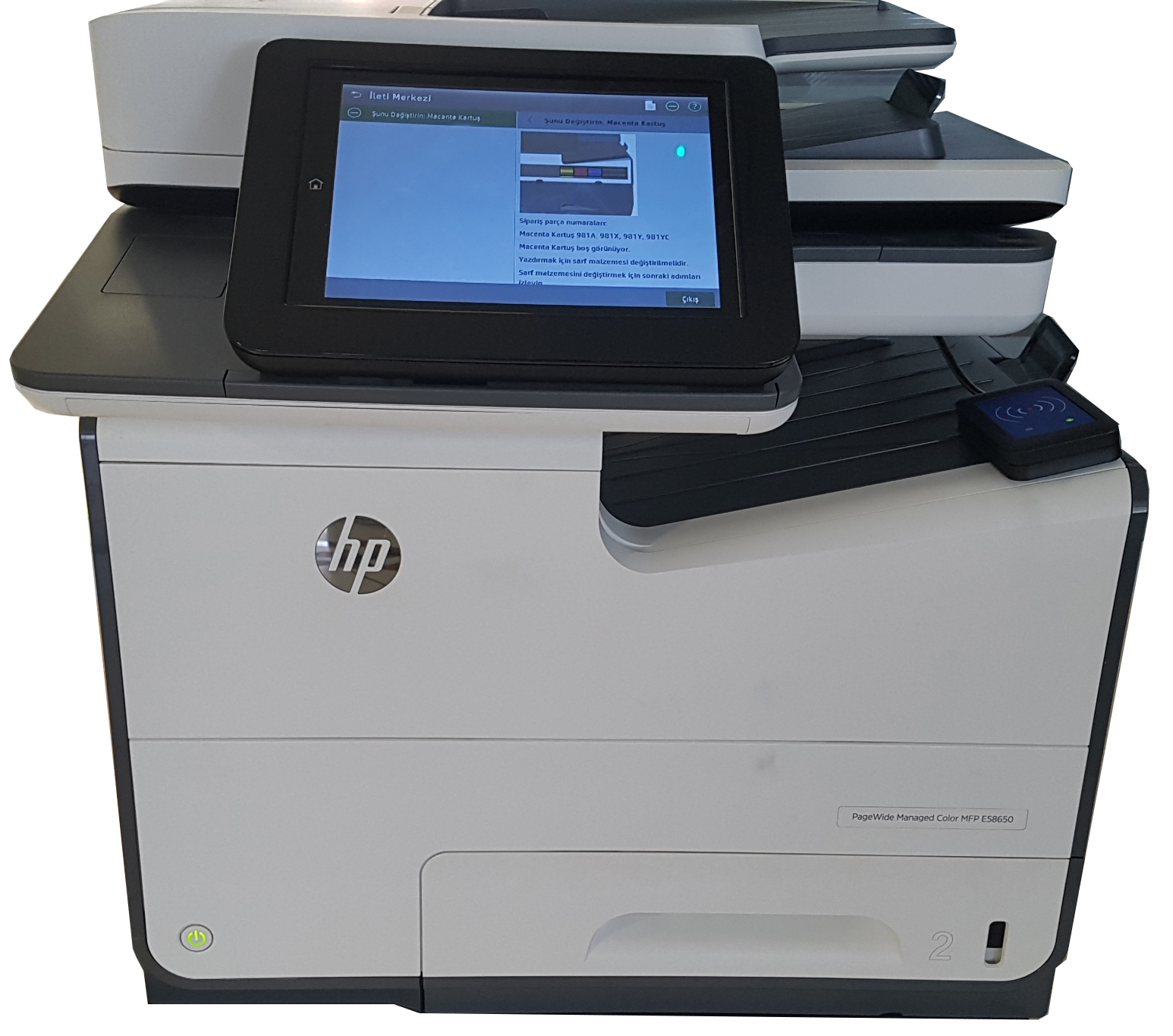 Deneyim: HP PageWide Managed Color MFP E58650 Yazıcı, Toner değişimi ...