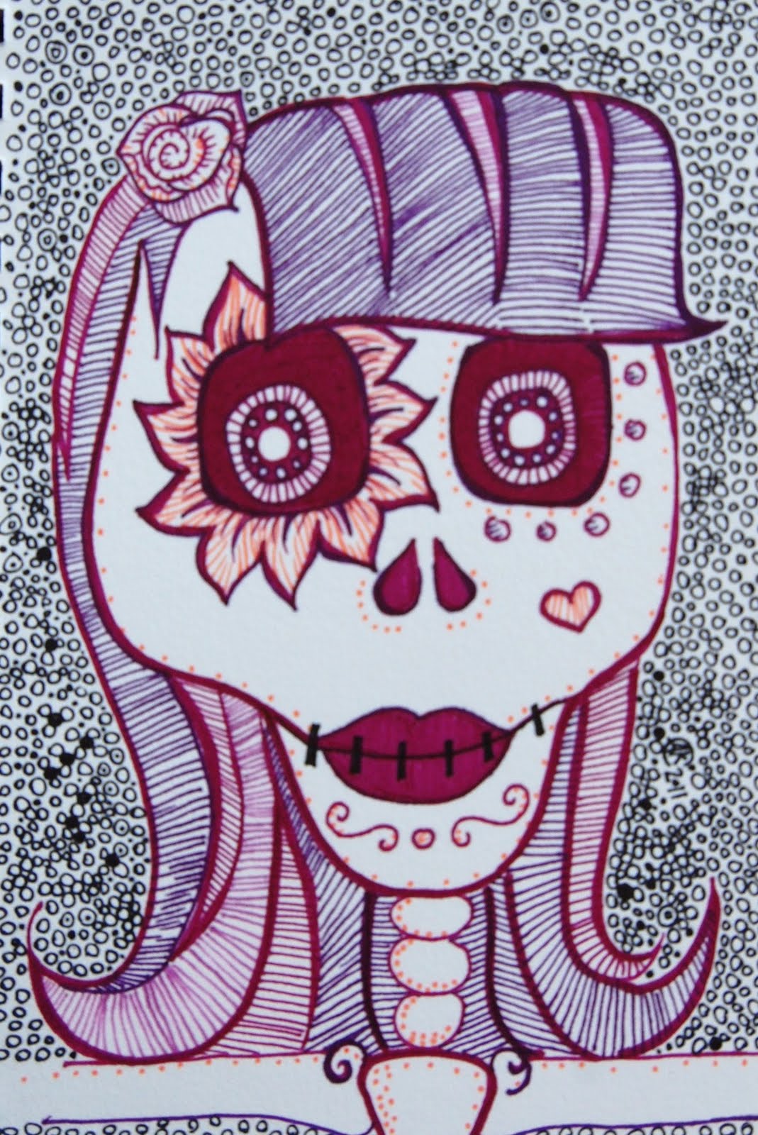 Allie's Painting Journal: Sugar Skull Sharpie Doodles and other DAY OF ...